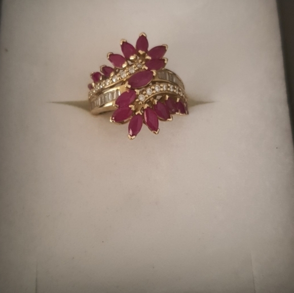 Effy | Jewelry | Effy Ruby Royal 4k Yellow Gold Ruby And Diamond Ring ...